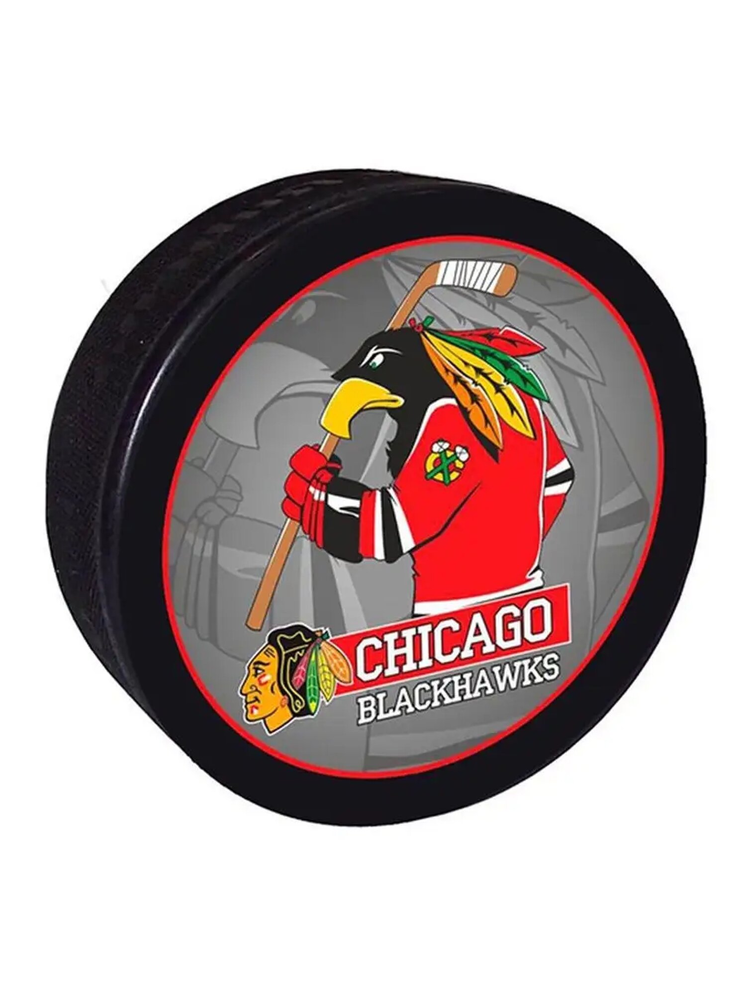 Шайба Sportfanat Chicago Black Hawks Mascot, 76 мм, цвет серый