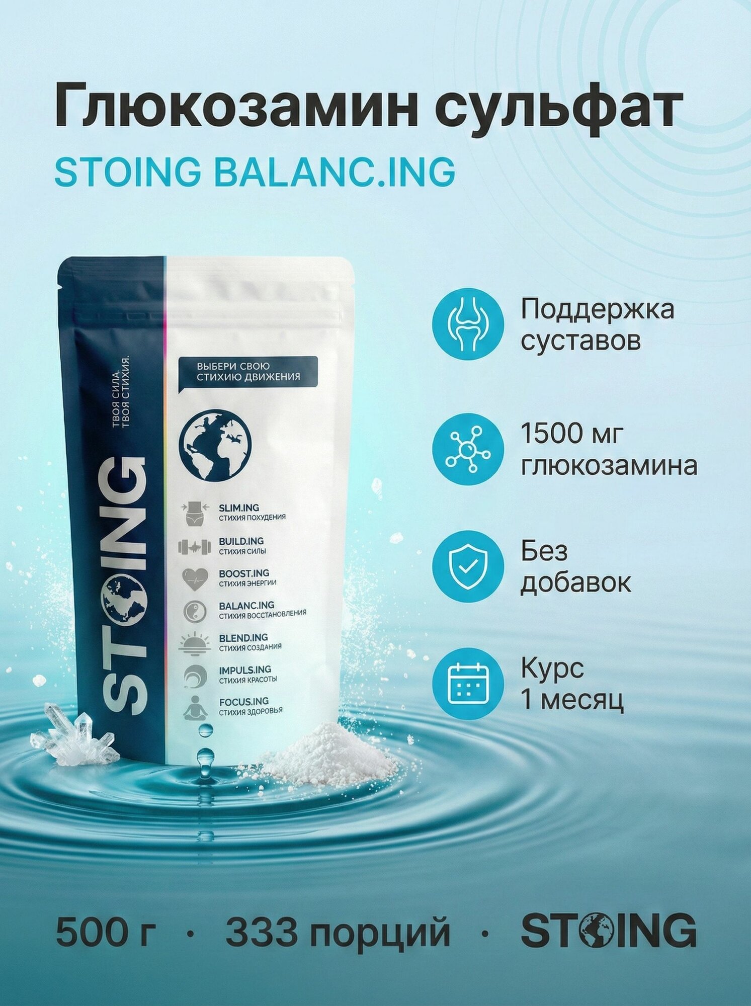 Сппдп Глюкозамин сульфат STOING 500 гр.