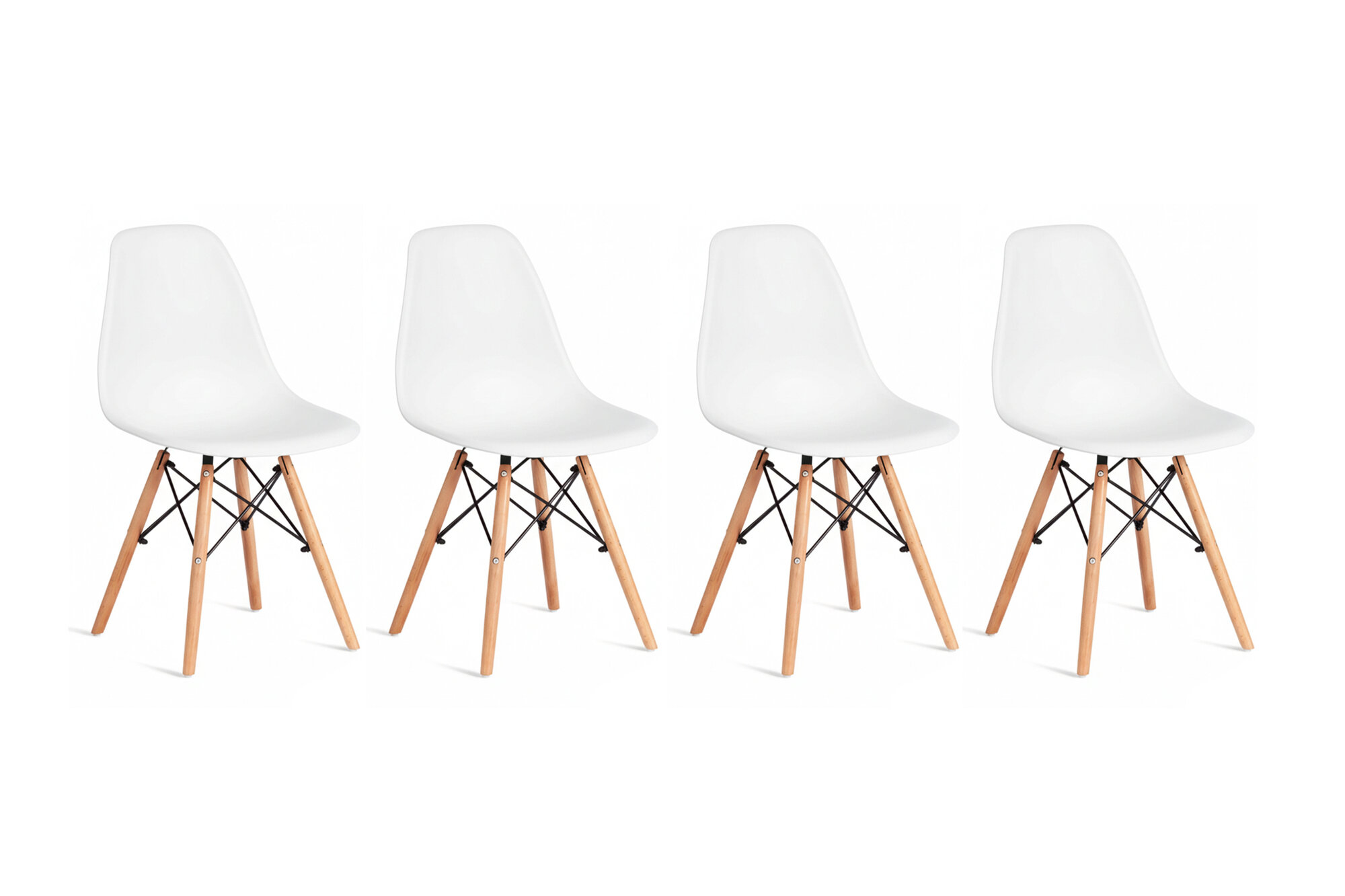 Стул Нонтон CINDY (EAMES), 4 шт, 45×51×82 см, дерево бук, белый.