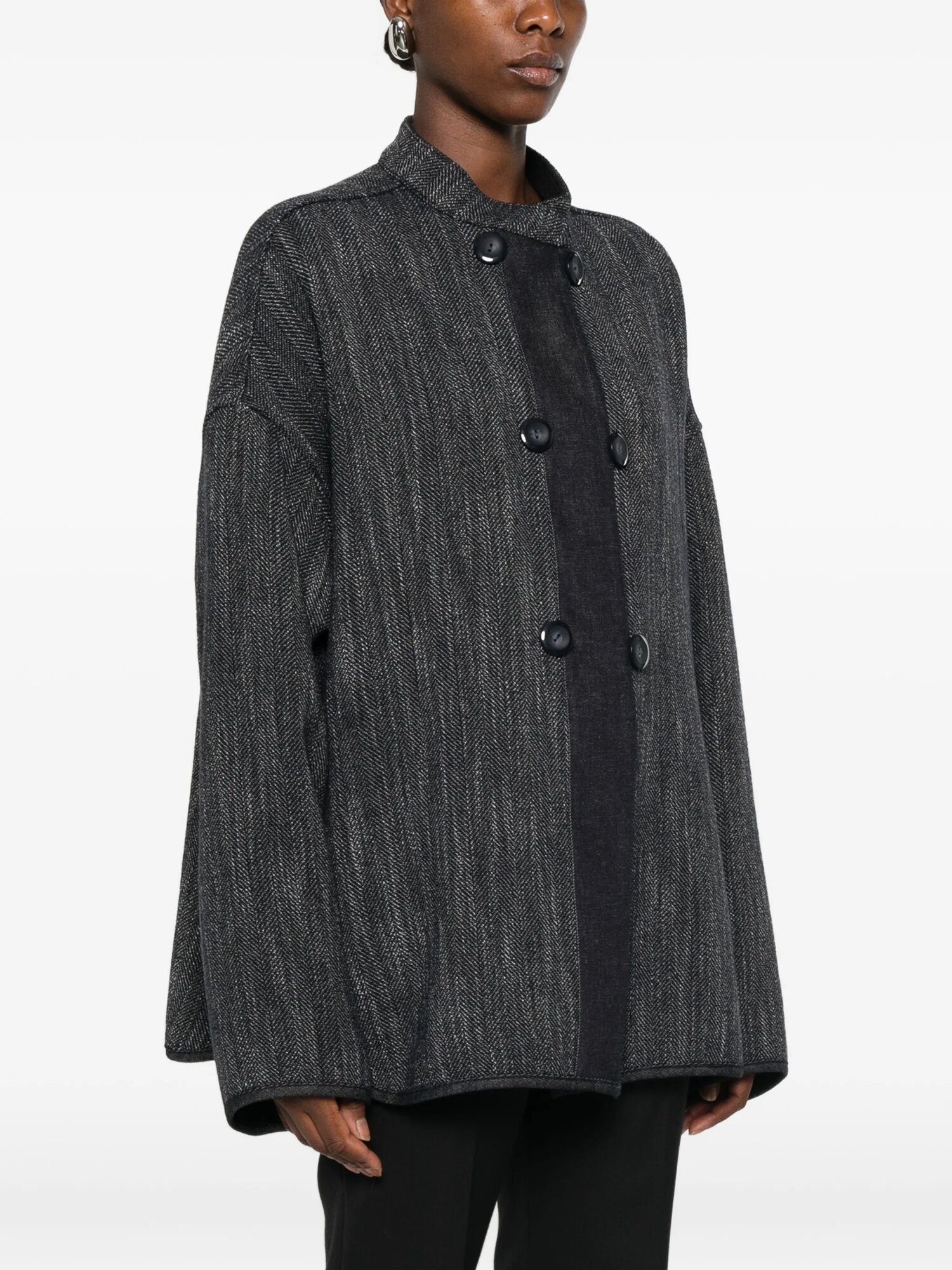 Куртка EMPORIO ARMANI Double-breasted herringbone jacket, размер 40 — фото 1