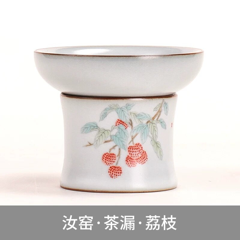 Ручная керамика Ru Ware чайный фильтр с рисунком личи для домашнего заваривания, премиум-порцеляновый фильтр