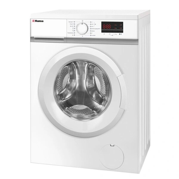 Стиральная машина Hansa WHE6100WL - фронтальная загрузка 6 кг, 1000 об/мин, Узкая (40см),15 программ, белая