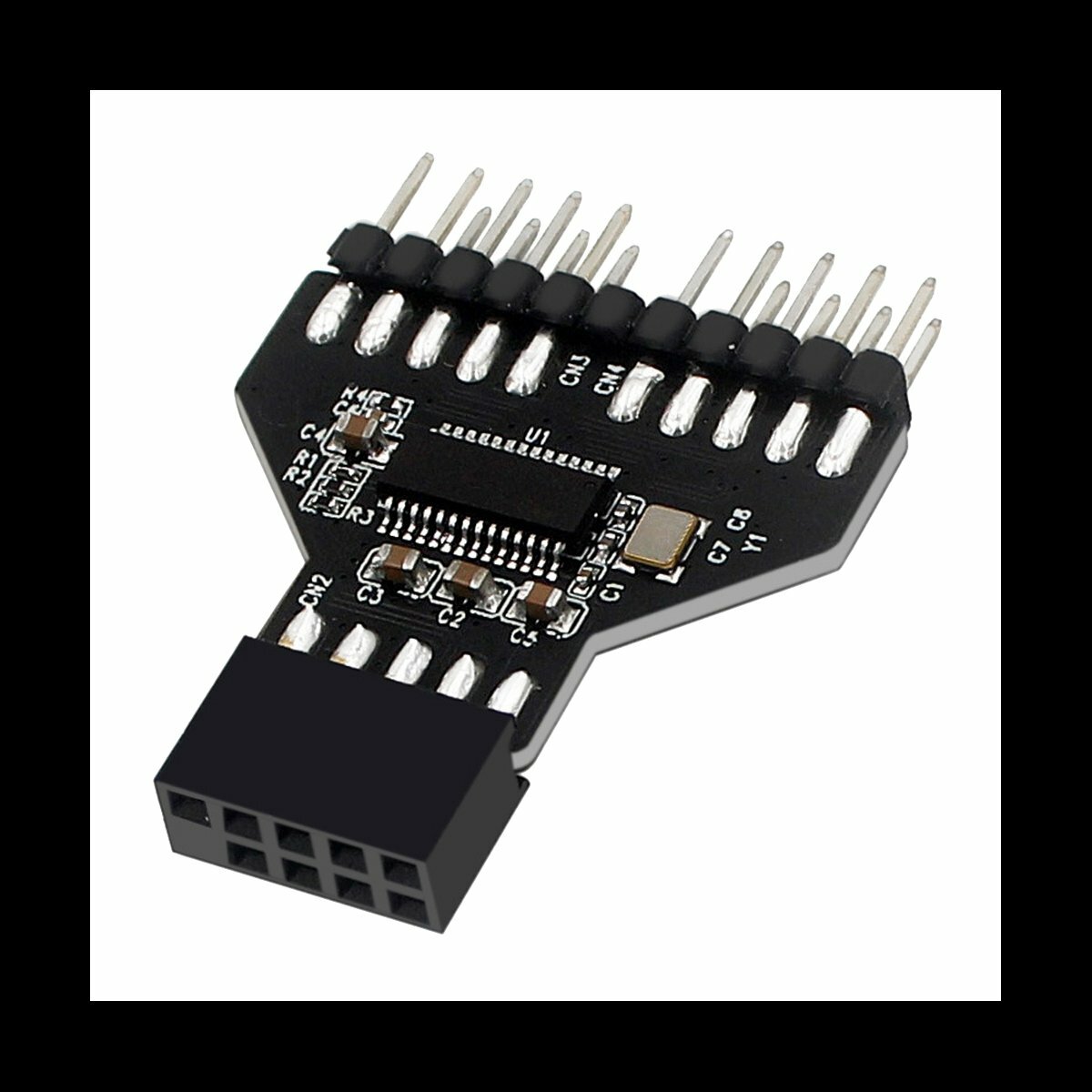 USB2.0 9-контактный на USB3.0 19-контактный штекерный разъем передней панели RGB Адаптер кабеля вентилятора материнской