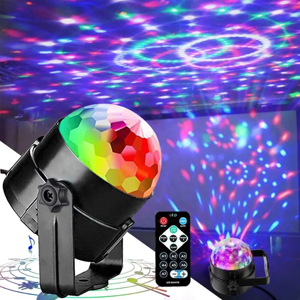 Потолочный светильник, 5 Вт, RGB, диско-шар, для праздников, настольный, от сети 220В