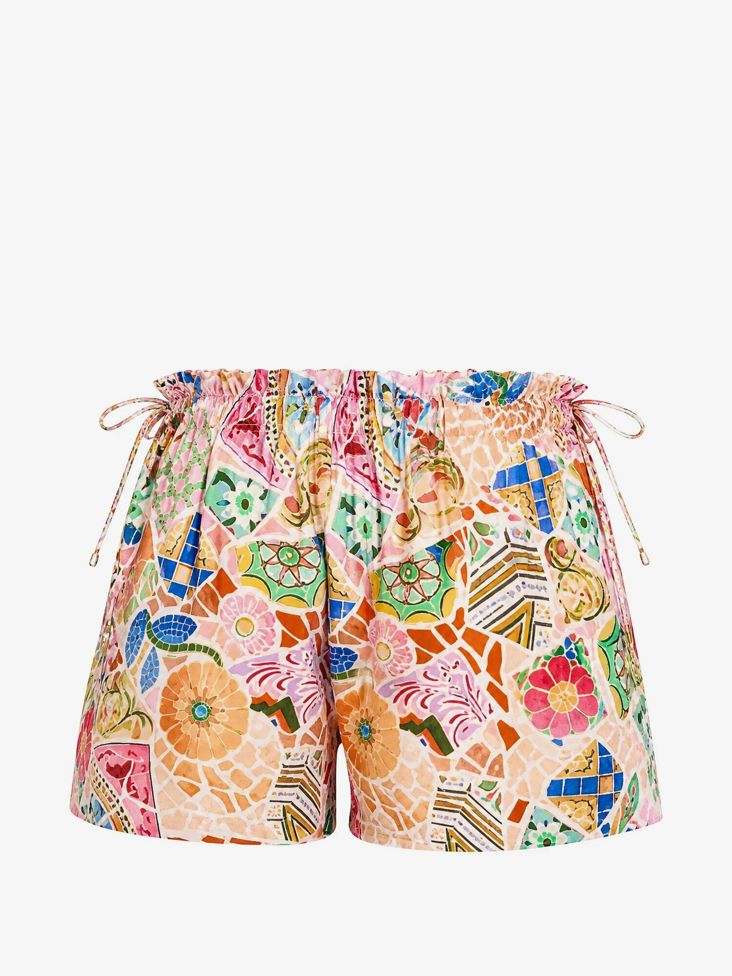 Шорты Seafolly Mosaic-print drawstring mini shorts, размер 42, кораллово-розовый — фото 1