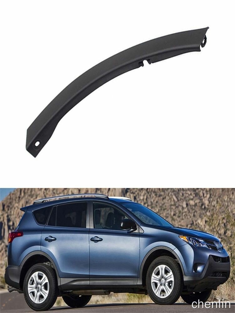 Крыло переднее правое Toyota RAV4 2013-15, черное, с отверстиями, накладка