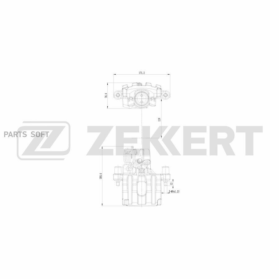 Тормозной суппорт задний левый Renault Laguna II 01- Espace IV 06- от официального дистрибьютора, ZEKKERT, артикул BS8364