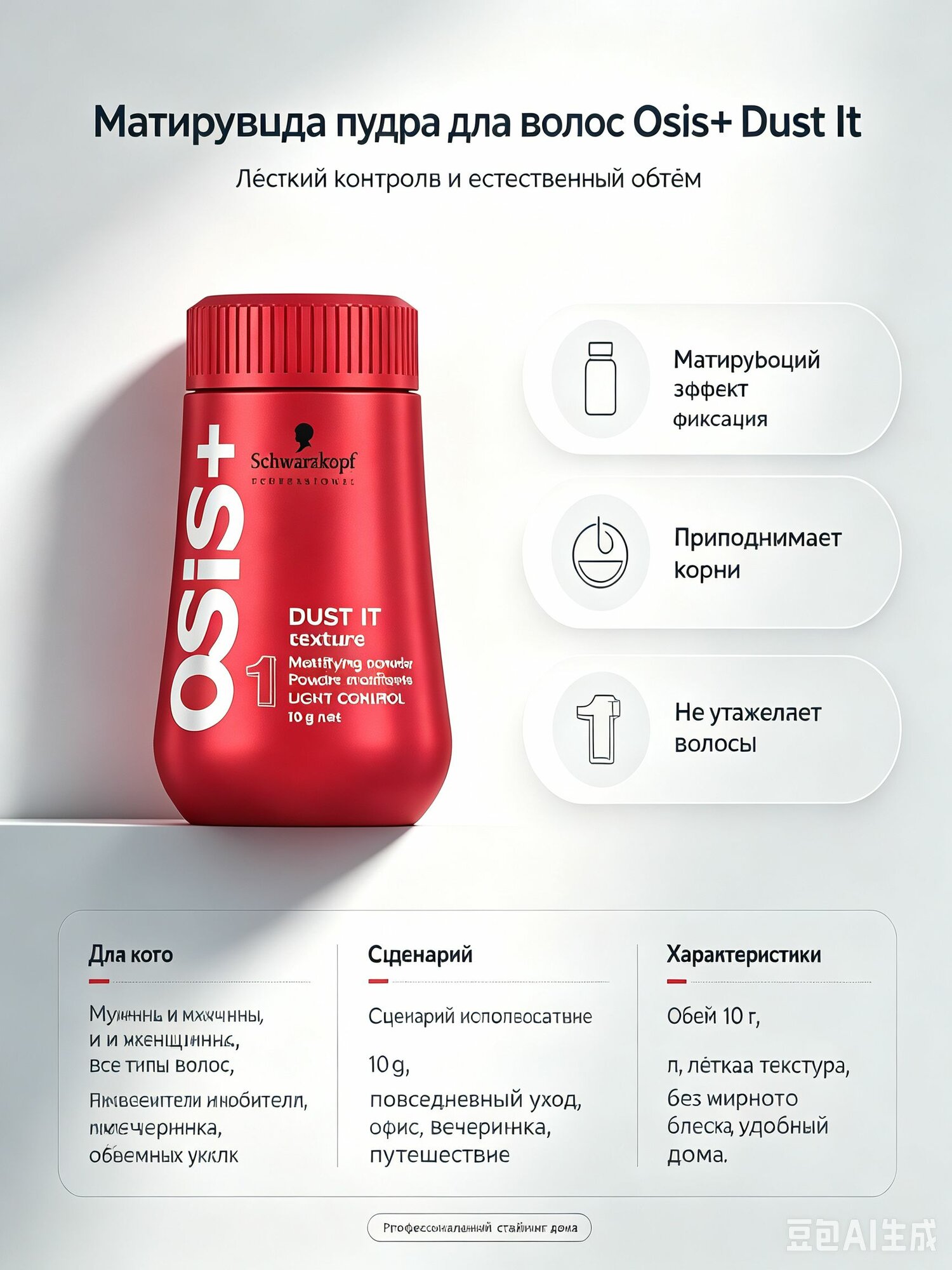Schwarzkopf Professional Пудра для укладки волос, 10 мл для укладки 10 мл