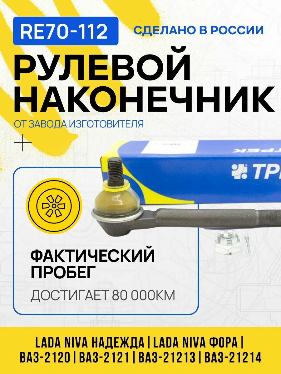 Наконечник рулевой внутренний нива (без ГУР) (для установки как на правую, так и на левую стороны) серия "Чемпион" с крепежом