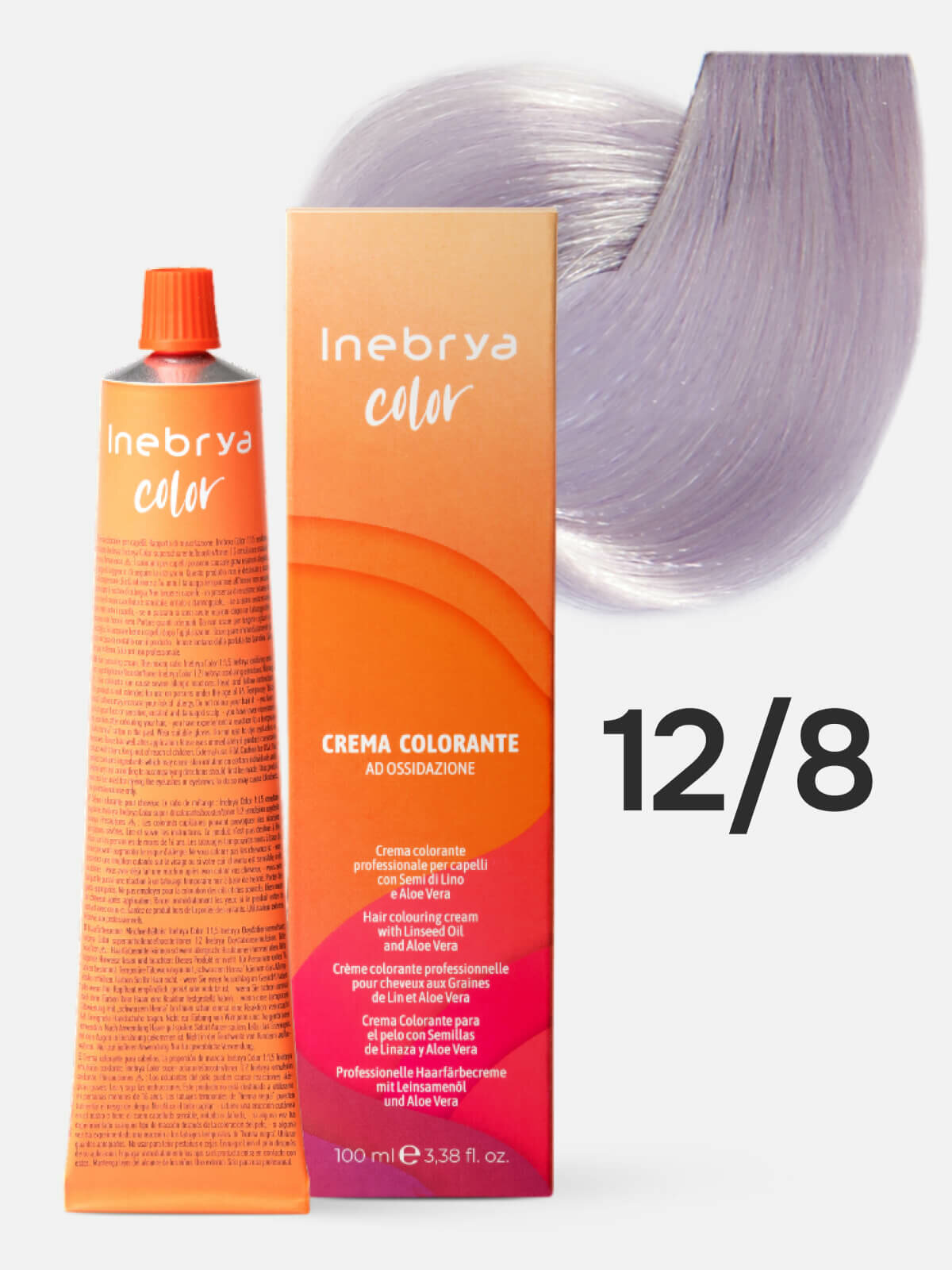 Крем - краска для осветления волос профессиональная Inebrya Color Professional 12/8 Суперосветляющий блонд Жемчужный, 100 мл