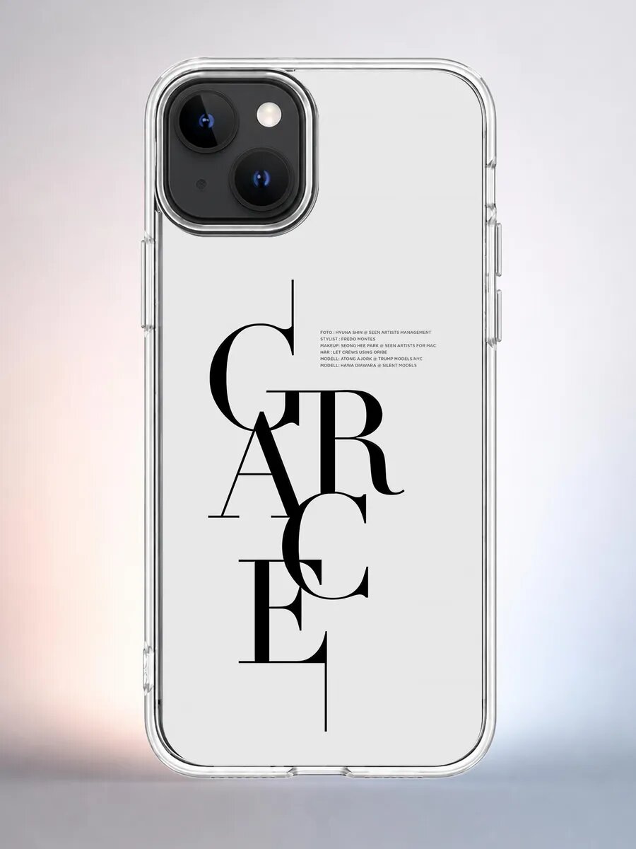 Чехол iPhone 14 GRACE типографика y2k Indie sleaze
