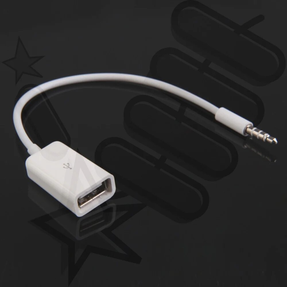 Кабель AUX 3,5 мм на USB 2.0 для авто