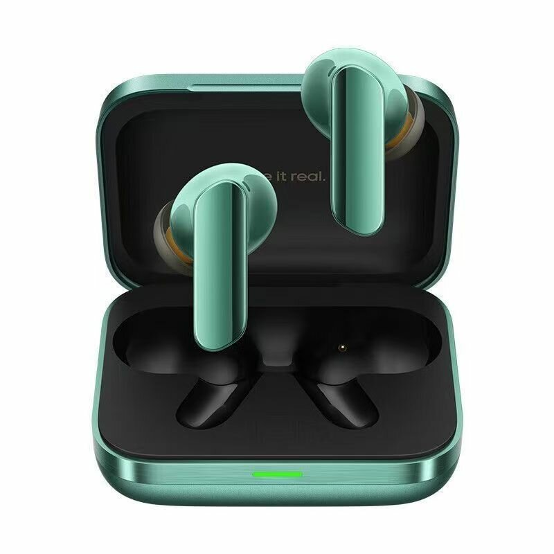 Readme Наушники беспроводные с микрофоном real me Bus Air 7 Pro, Bluetooth, USB Type-C, зеленый
