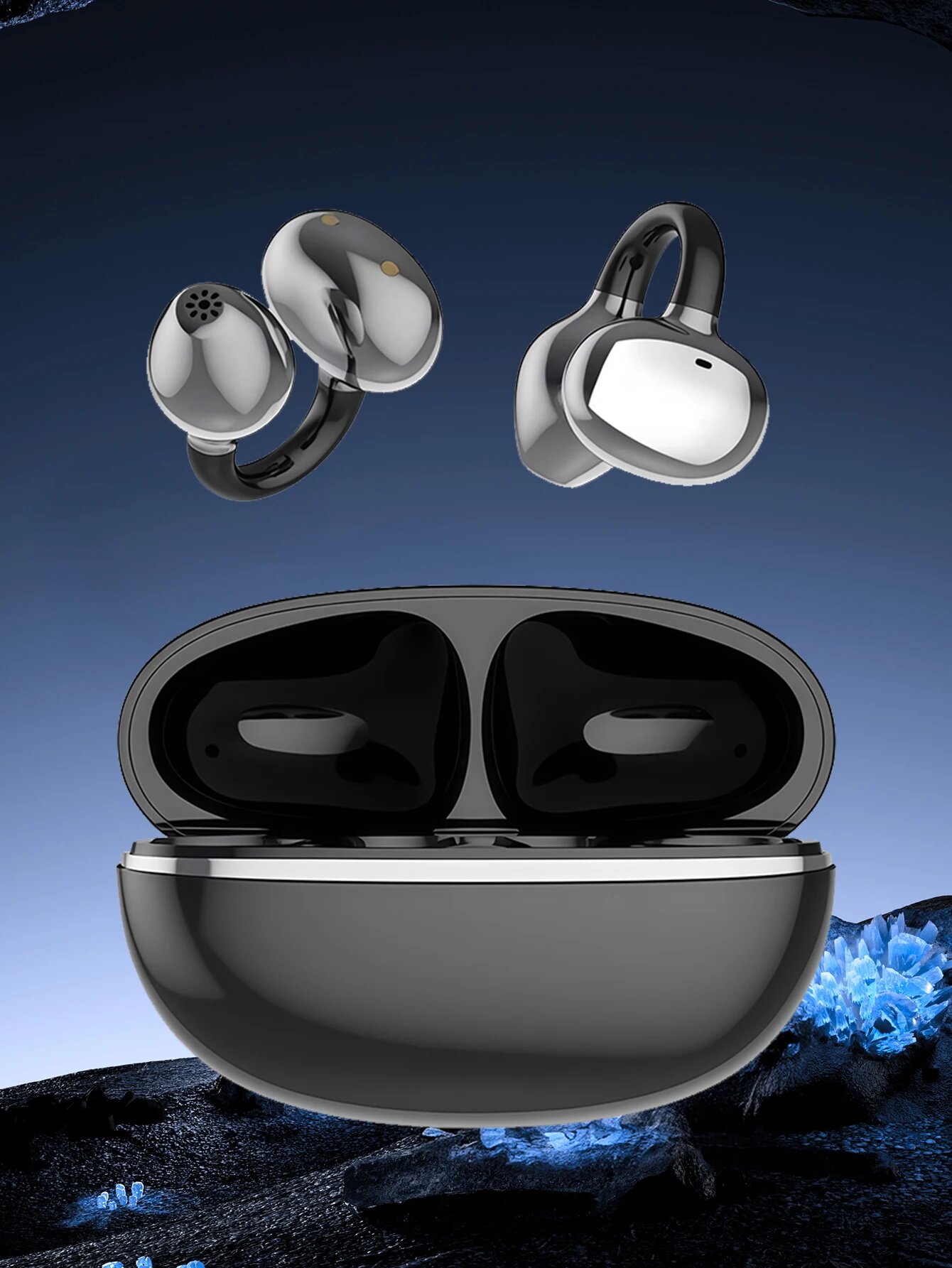 Беспроводные наушники-клипсы Bluetooth DM08 Black