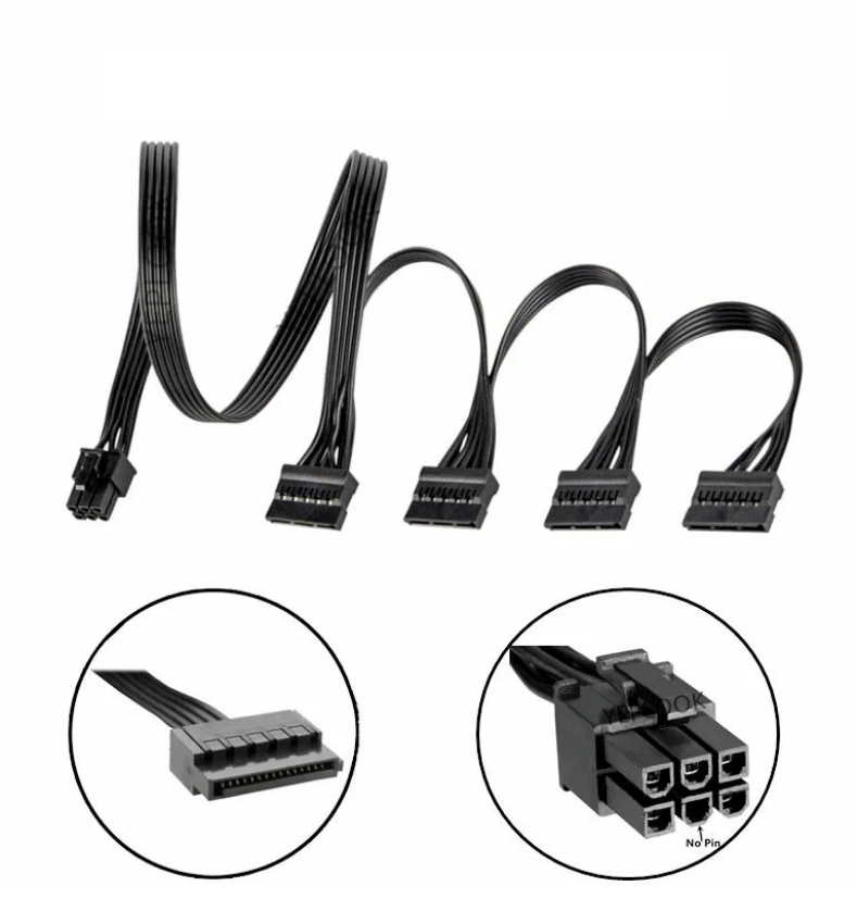 Модульный кабель GPU PCIe 8Pin, EPS12V CPU, 24Pin, SATA, Molex Perif 4Pin для блоков питания AX1500i, AX1200i, AX860i, AX760i