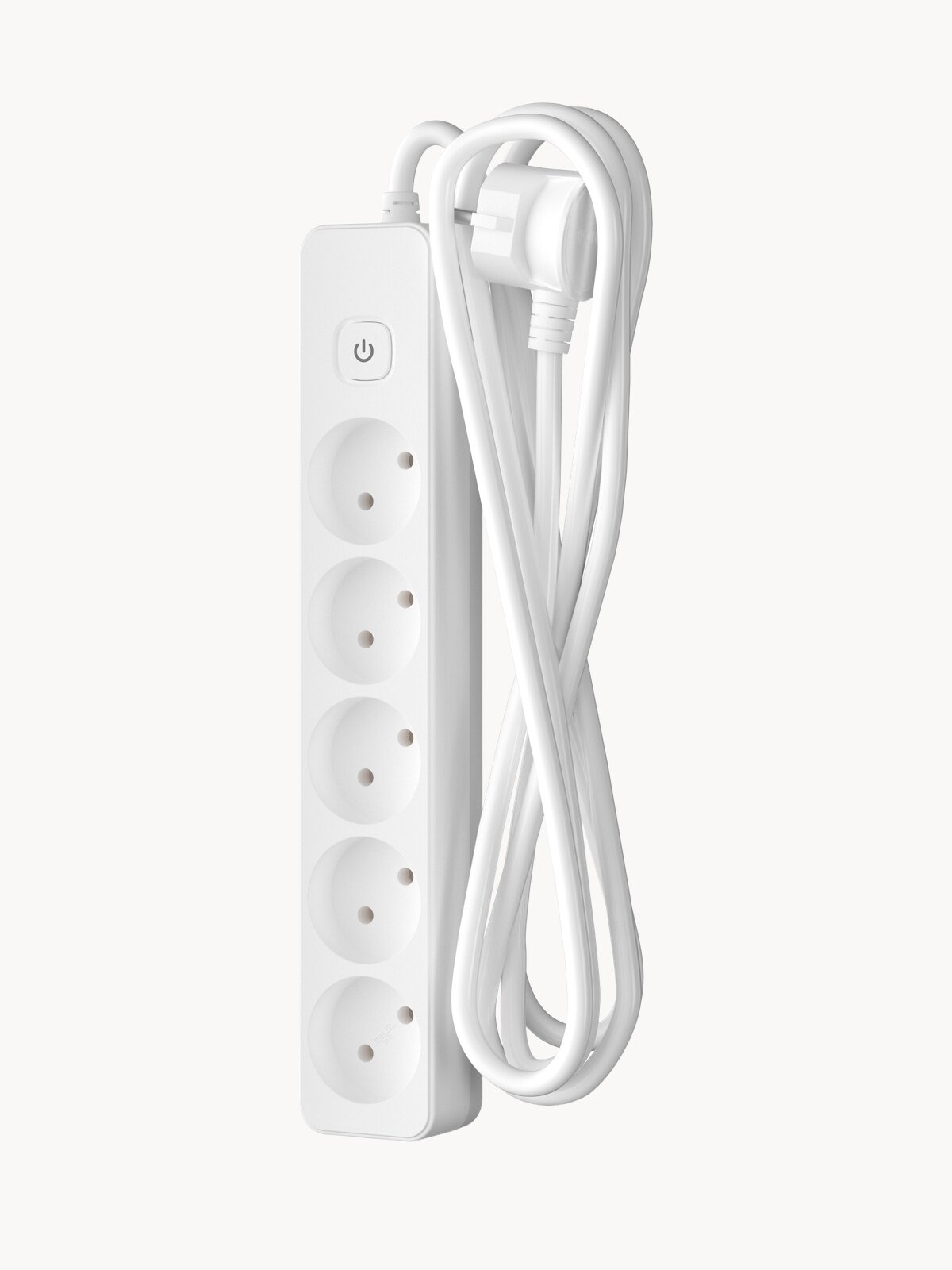 Удлинитель сетевой для розетки фотон 10А 2м 5 розеток с выключателем белый, ГОСТ