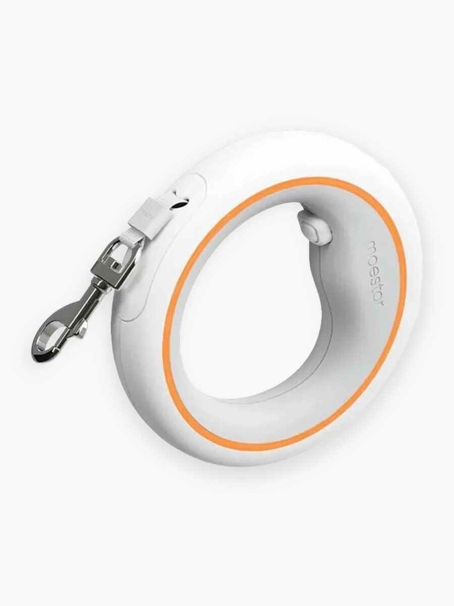 Поводок рулетка для собак Moestar UFO Retractable Leash 2 Air (Бело-оранжевый)