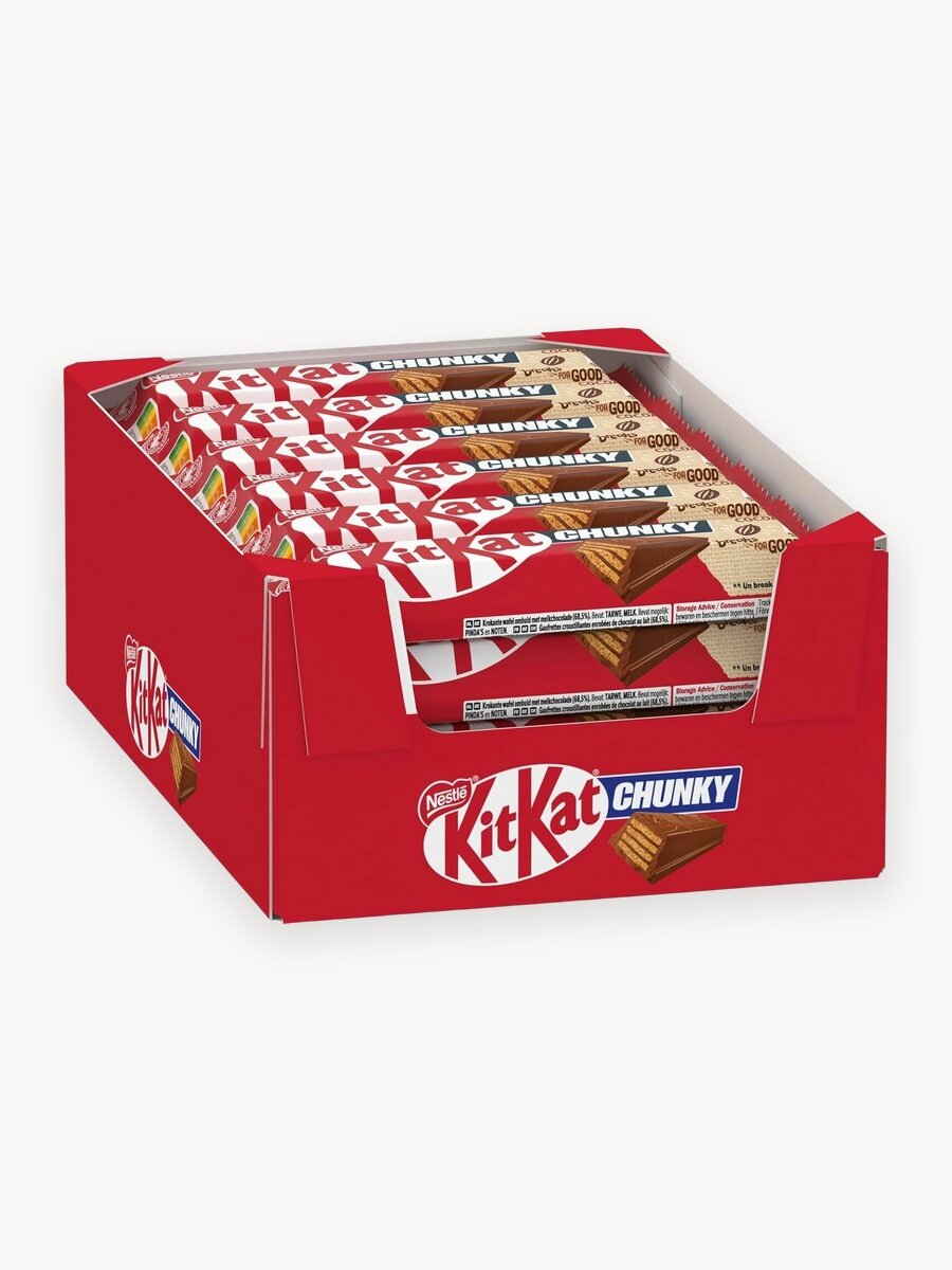 Батончик KitKat Chunky, молочный шоколад, хрустящие вафли, 40г, 24шт