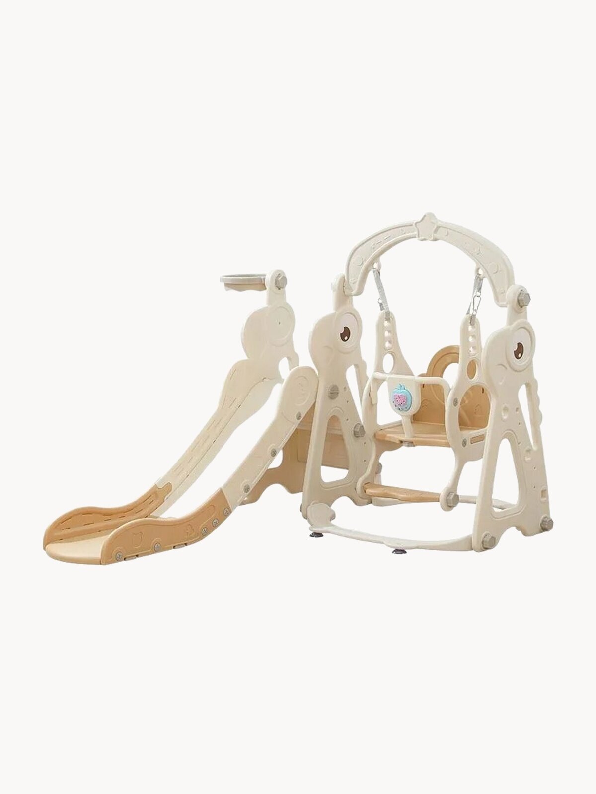 Горка детская с качелями для дома и улицы NSHY-0002" с баскетбольным кольцом, игровой комплекс 2 в 1