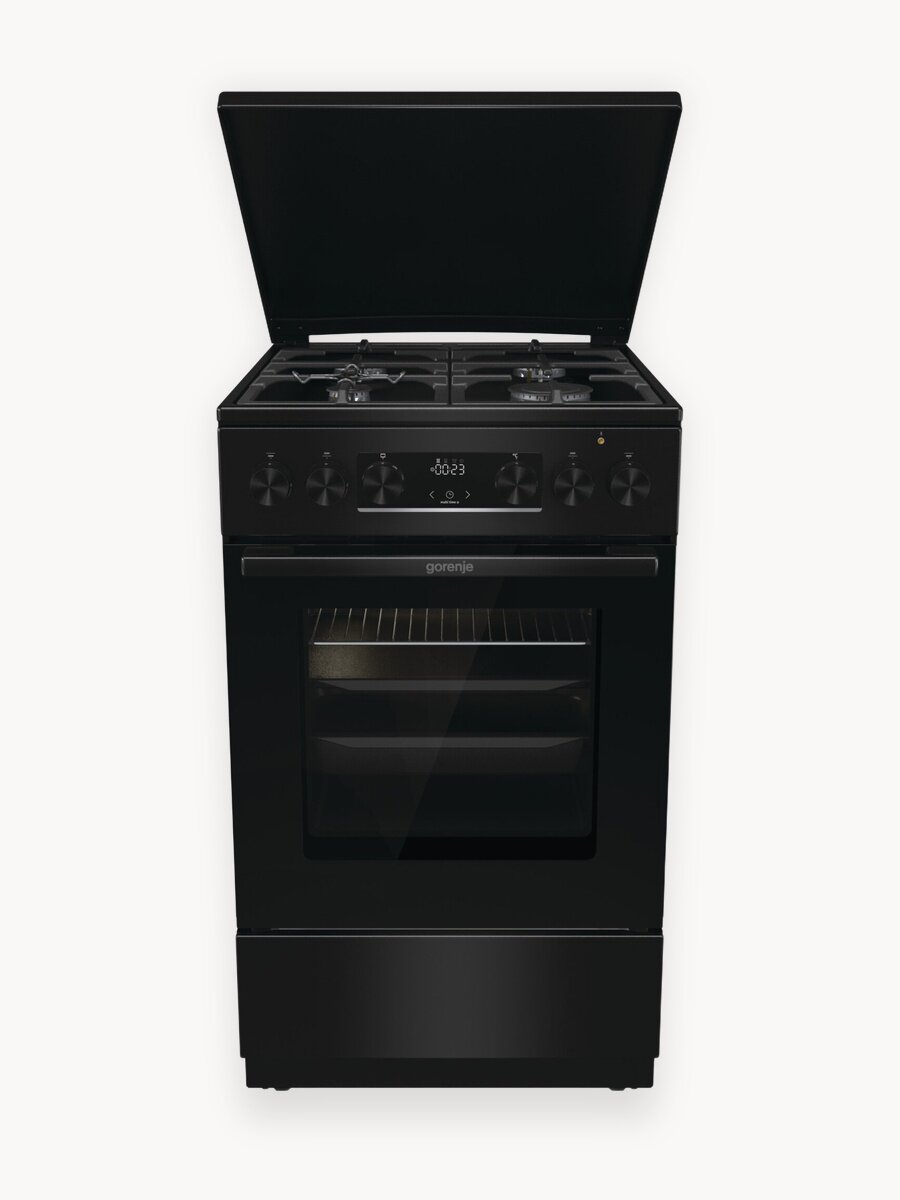 Комбинированная плита Gorenje GK5C42BF черный матовый, отдельностоящая, эмалированная сталь