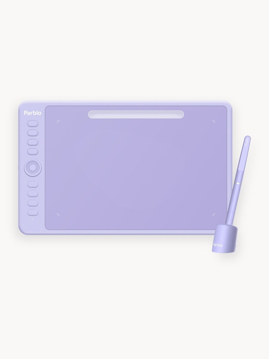 Графический планшет Parblo Intangbo M Lilac Purple для рисования, фиолетовый, А4, 8192 уровней нажима