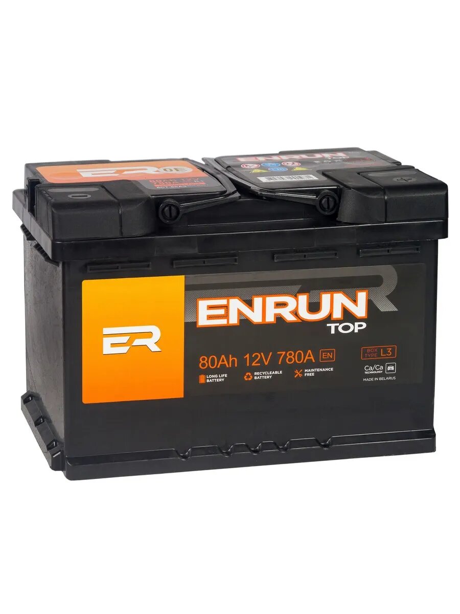 Аккумулятор ENRUN Top 80А/ч обратный R+ L3 EN 820 А
