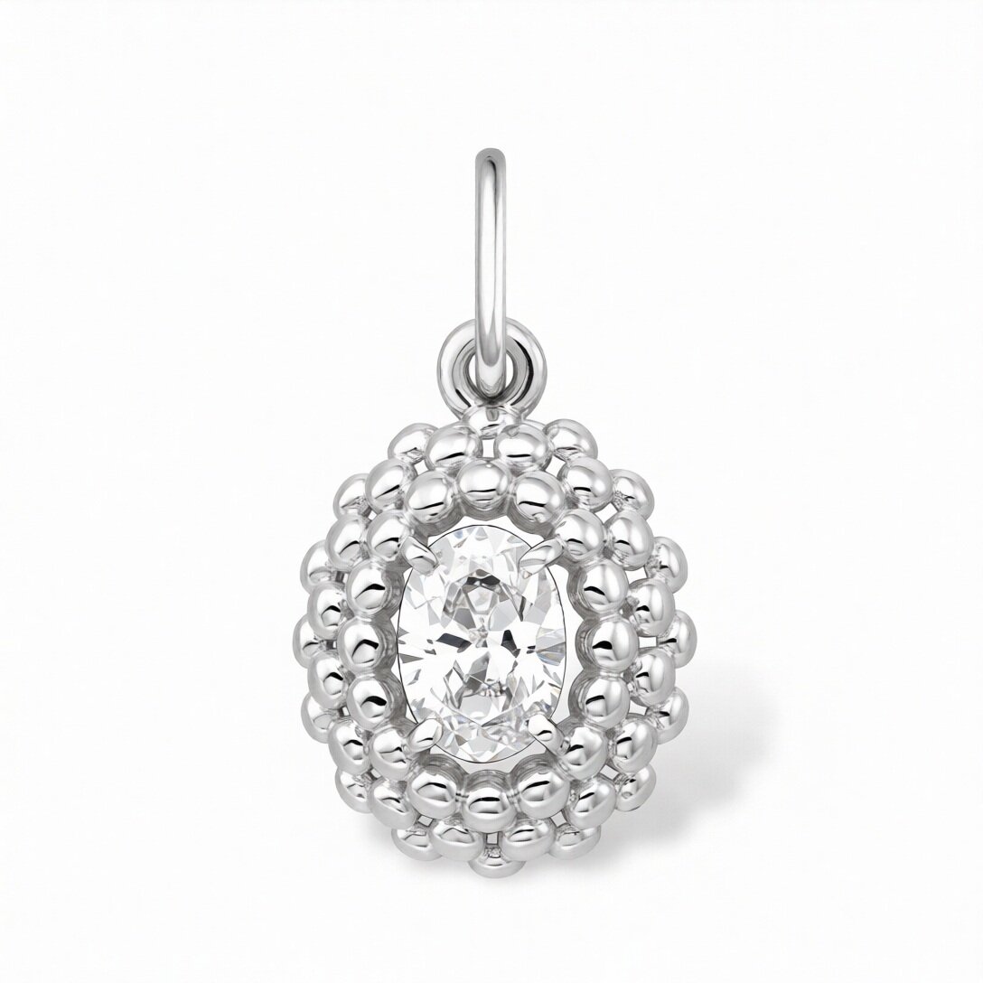 Подвеска, серебро, 925 проба, фианит