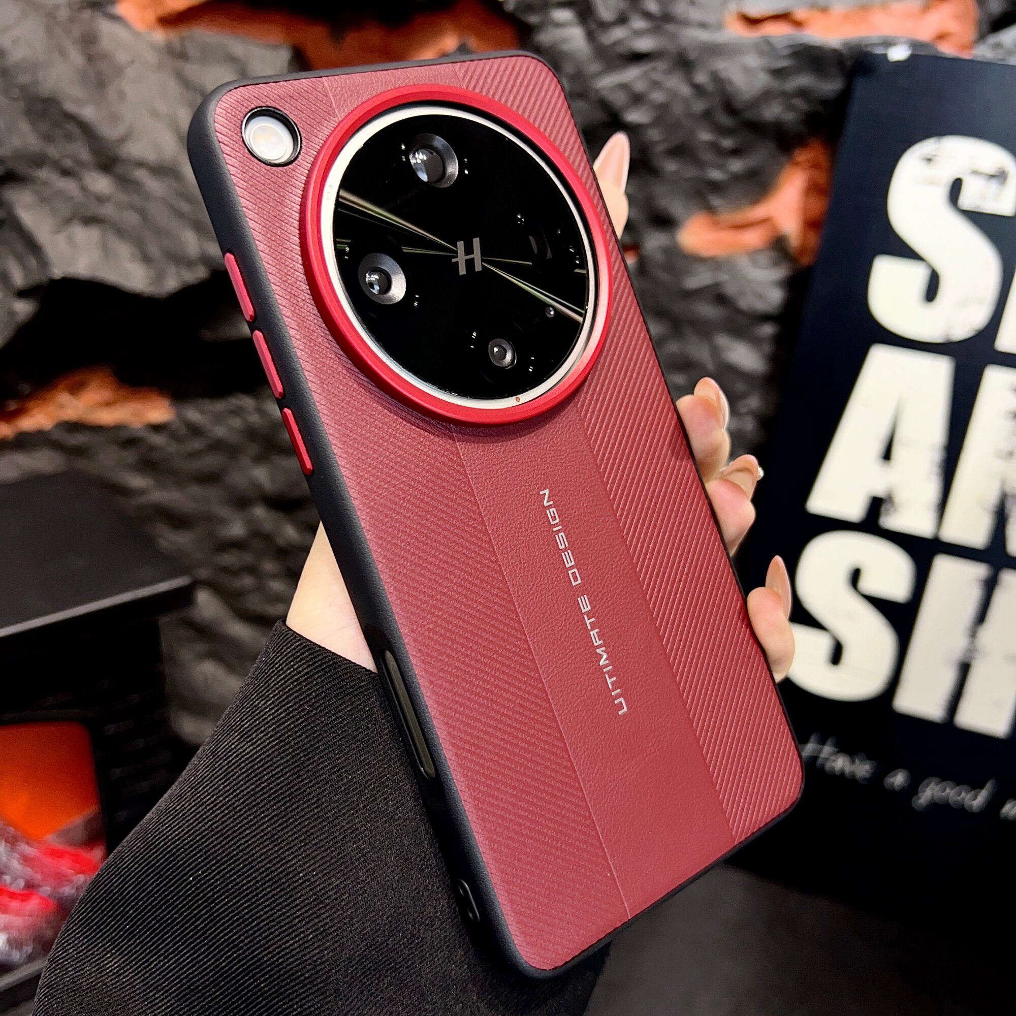 Чехол Для OPPO Find X8 Ultra/Оппо Финд X8 ультра, soft touch, чехол-кардиомонитор, искусственная кожа, поликарбонат (PC), защита камеры, ударопрочный, усиленные углы, OPPO, OPPO Find X8 Ultra, red,