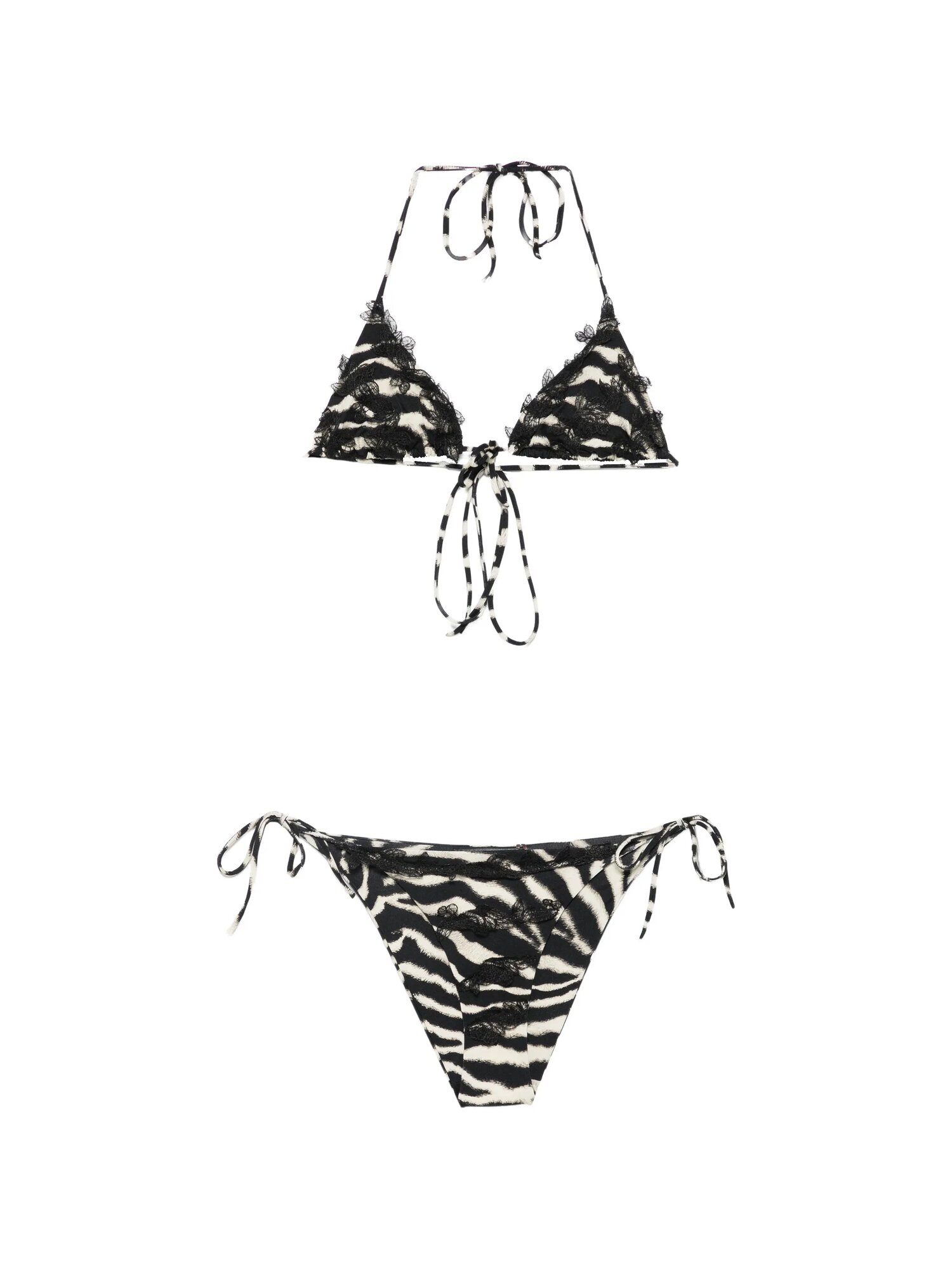 Купальник Zebra-print lace-detail bikini
