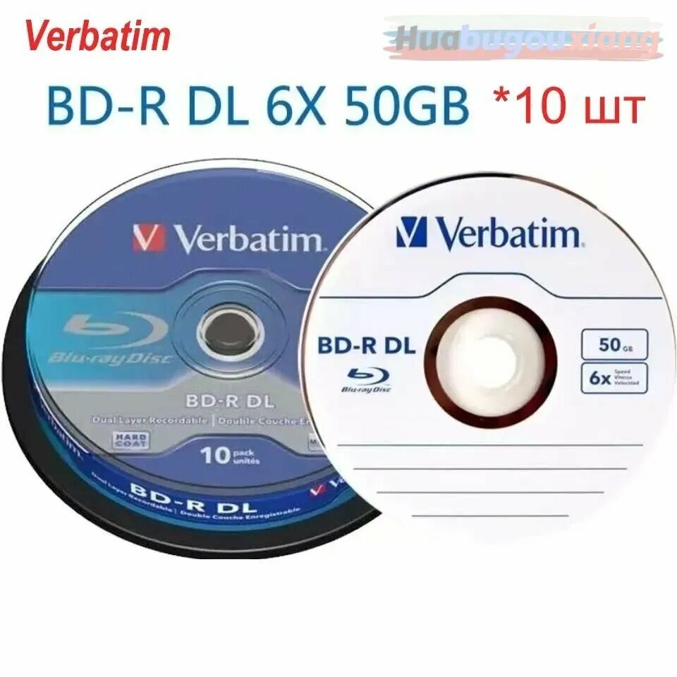 Verbatim Диск для записи BD-R, 50 ГБ, 10 шт