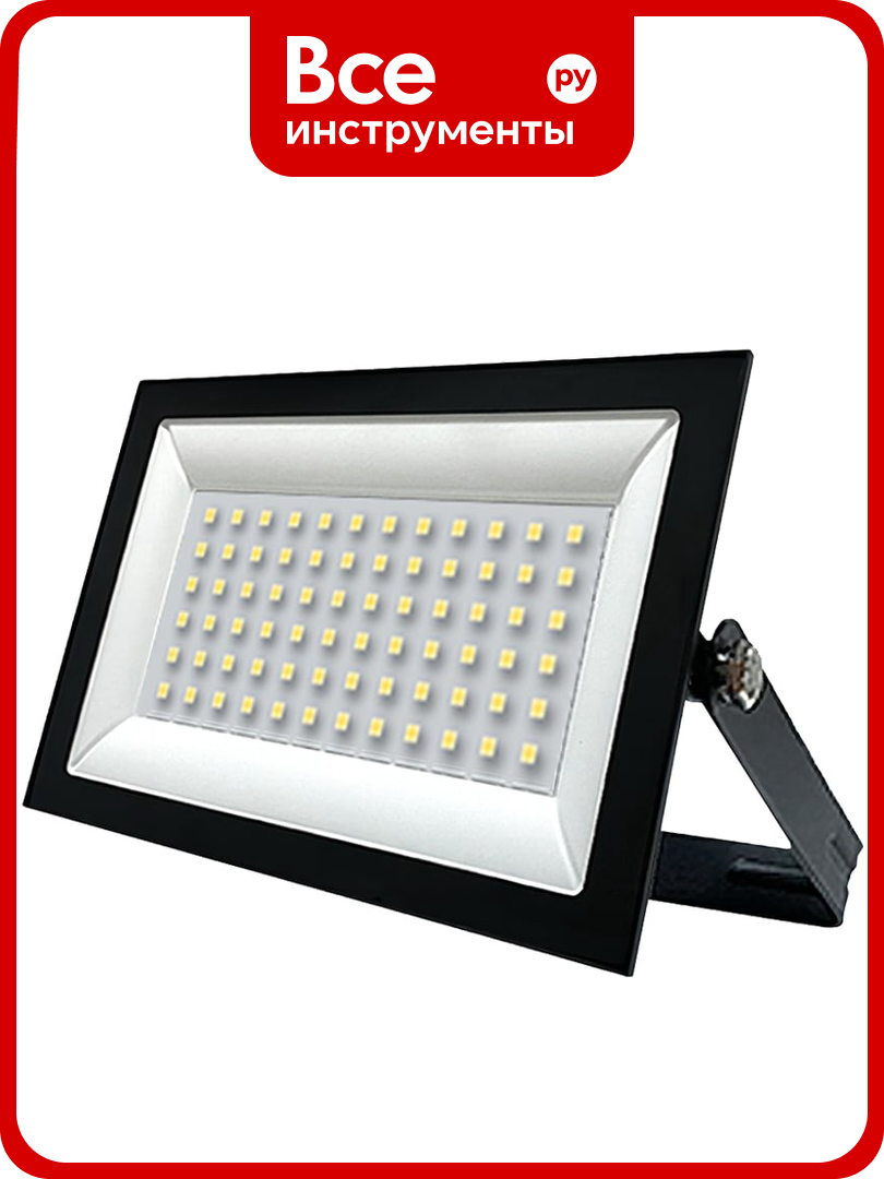 Прожектор FLLED LightPAD 100W Black 2700К 10000Лм 100Вт AC220240В 232x170x30мм 640г 616166, 10000 л металлический корпус