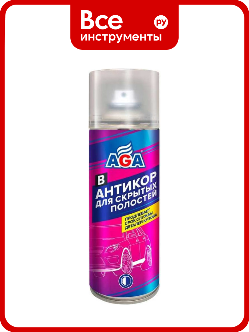 Антикор AGA AGA953B, для скрытых полостей, аэрозоль, светло-желтый, 0,52 л