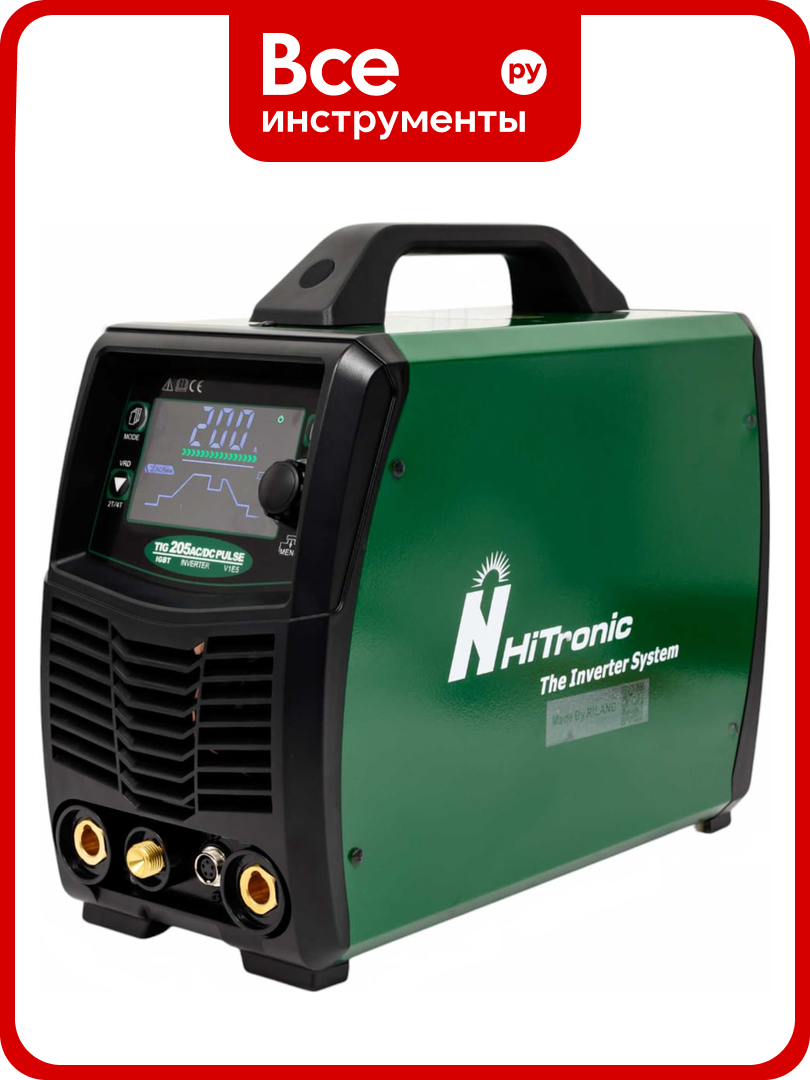 Инверторный сварочный аппарат HITRONIC TIG 205ACDC Pulse: полупрофессиональная модель для сварки алюминия, мощность