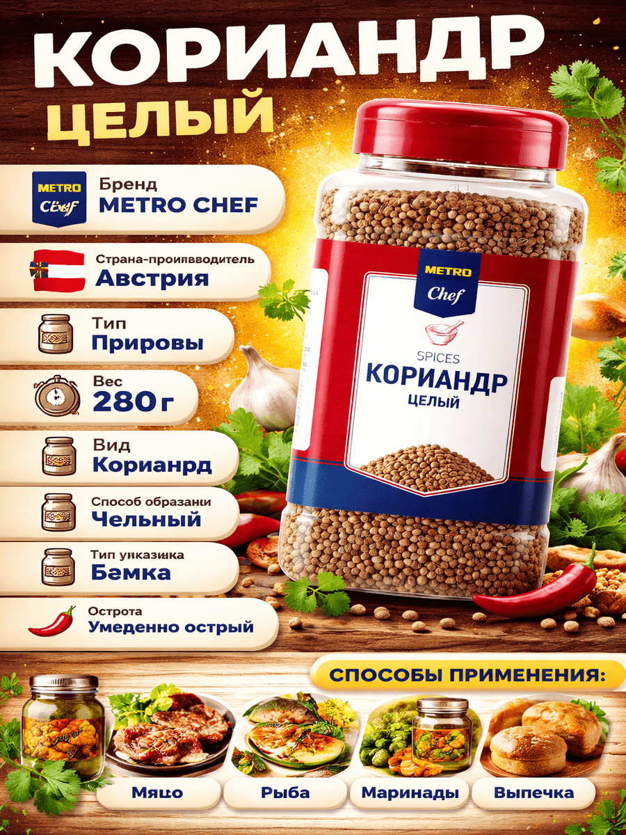 METRO Chef Кориандр целый, 280г