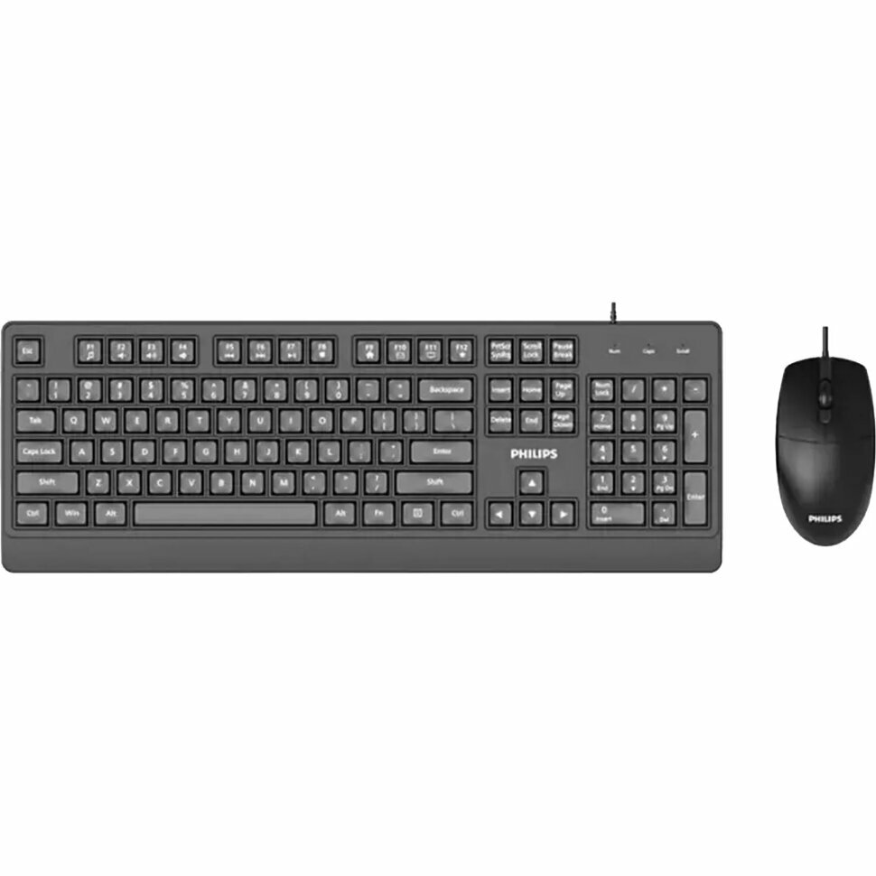 Набор клавиатура+мышь Philips (SPT6247B/60)проводн. USB 104кл 1600dpi чер, 2144003