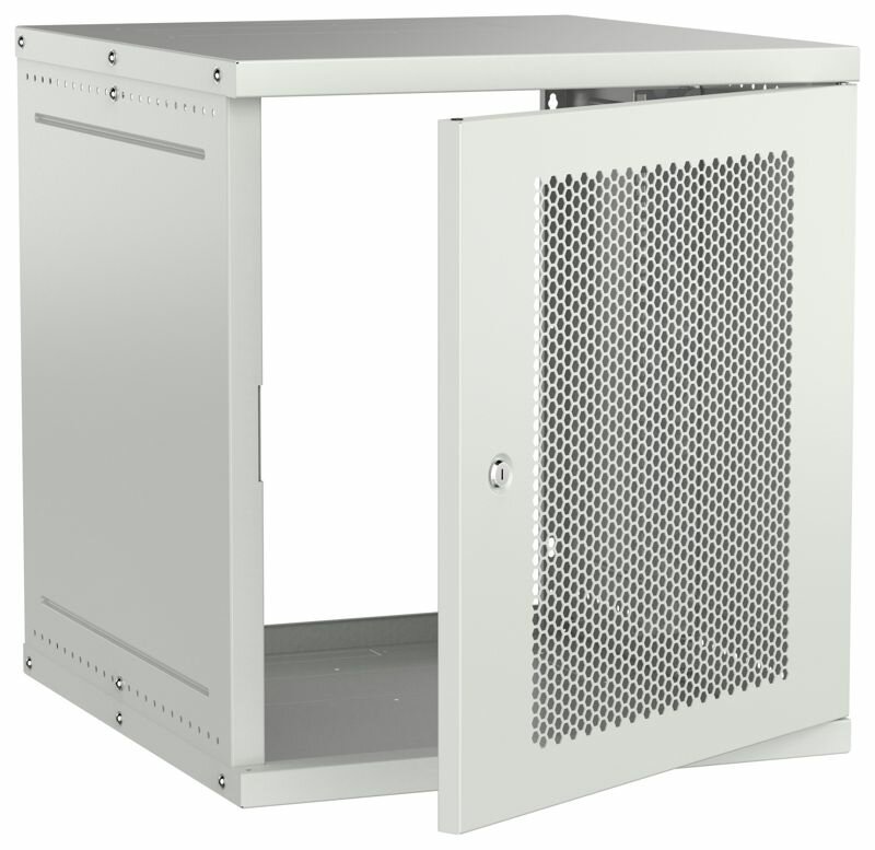 Шкаф настенный 12U 600х650мм дверь перфорир. сер. GENERICA LWE3-12U67-PF-G