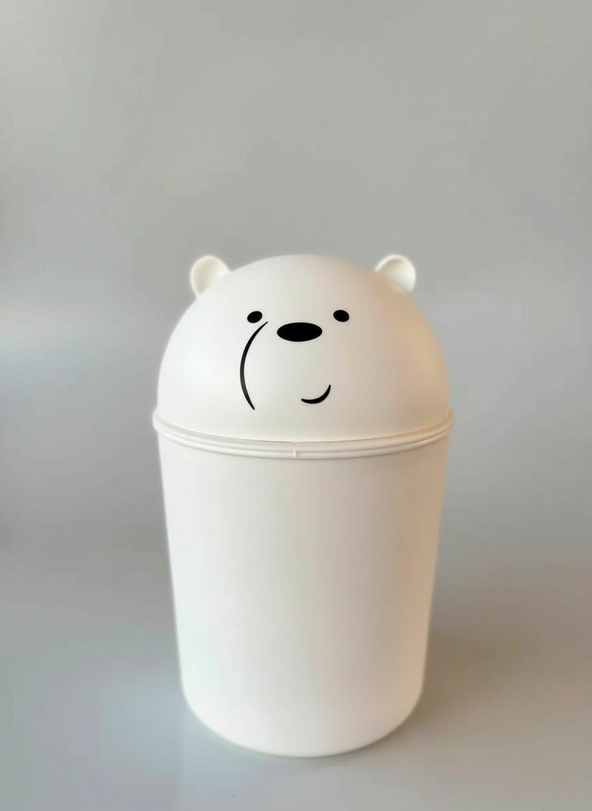 Мусорное ведро настольное в комнату We Bare Bears (Белый)