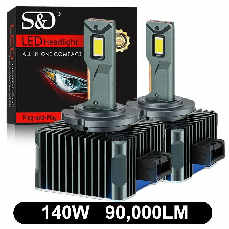 30000LM D3S LED D1S D2S D4S D5S D8S Led 140W Фари HID D1R D2R D3R D4R D5R D8R 140W 90000LM, D1S
