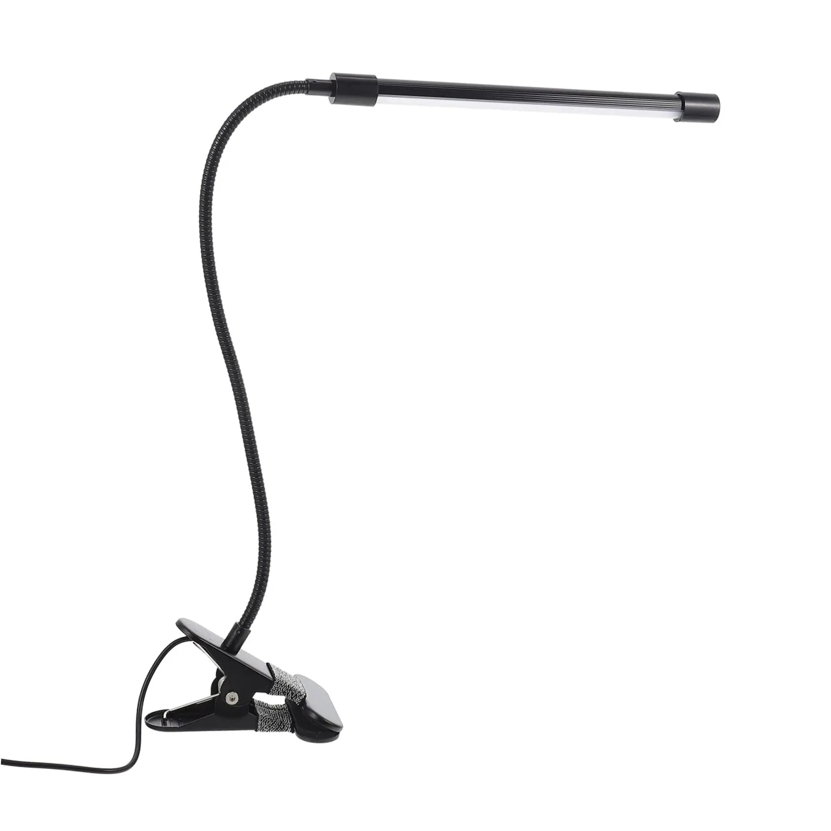 LED лампа настольная с зажимом, черная, 3 режима, 10 уровней
