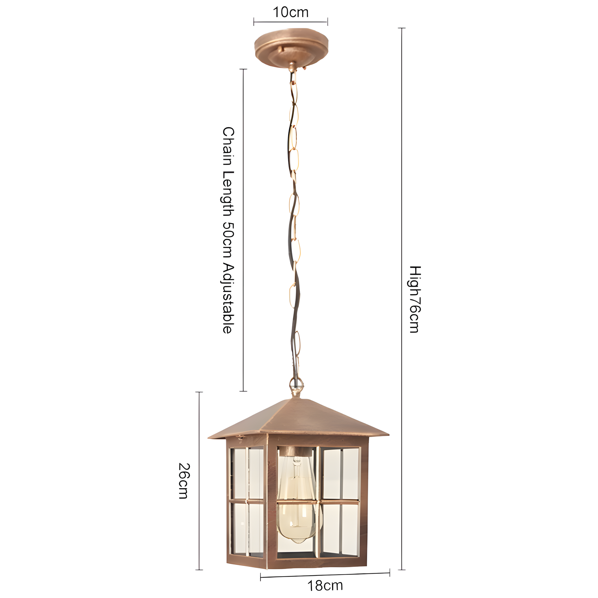 Подвесной светильник Juhaw, бронзовый, алюминий, стекло, No E27 bulb, Bronze