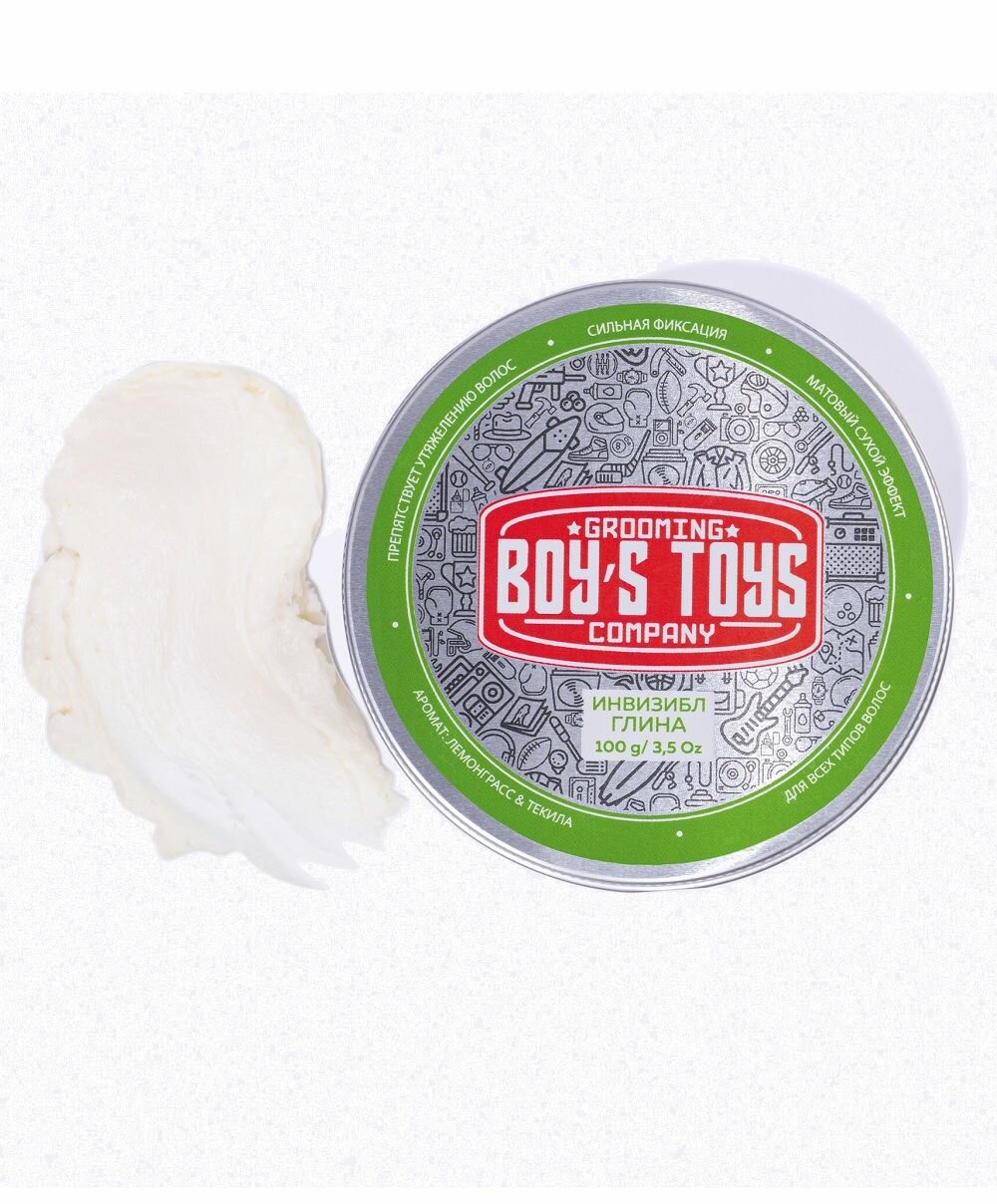 Boy's Toys Глина Инвизибл для укладки волос со средней фиксацией для всех типов волос, 100 мл
