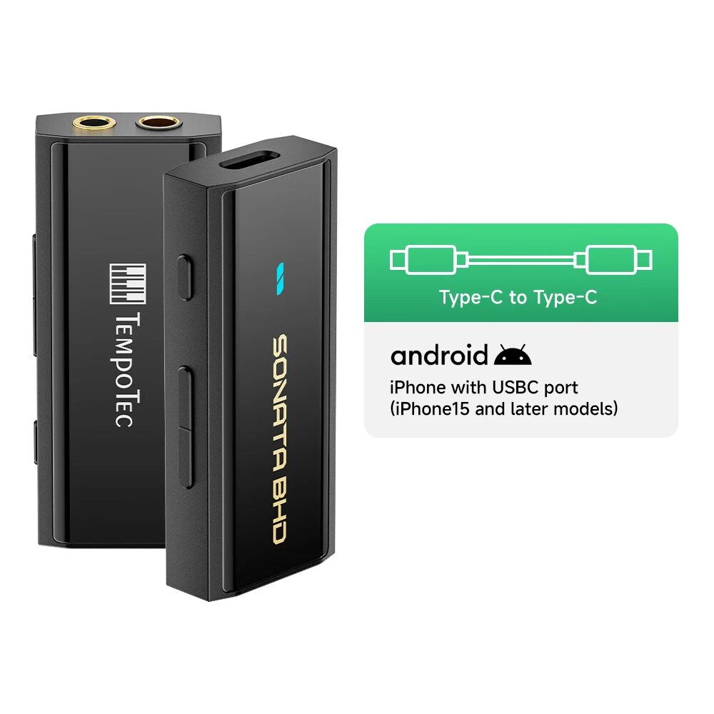Портативный USB-усилитель TempoTec Sonata BHD с разъемами 3,5 мм и 4,4 мм, балансный усилитель для наушников, 3-уровневая регулировка усиления, DSD256, PCM384kHz, регулятор громкости