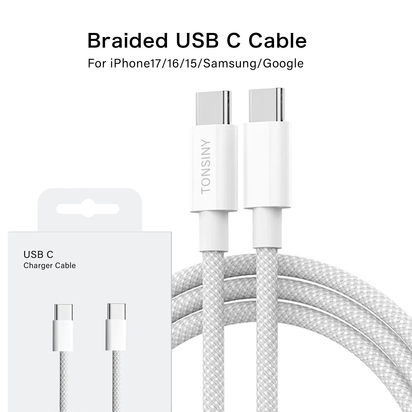 Оригинальный кабель USB-C для быстрой зарядки Apple iPhone Air 17 16 15 Pro Max Plus, PD 2m, 1pcs