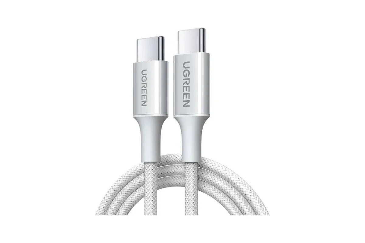 Кабель UGREEN L501 (65248) 60W USB-C to USB-C PD Fast Charging Braided Cable 3A Max. 2м. титан