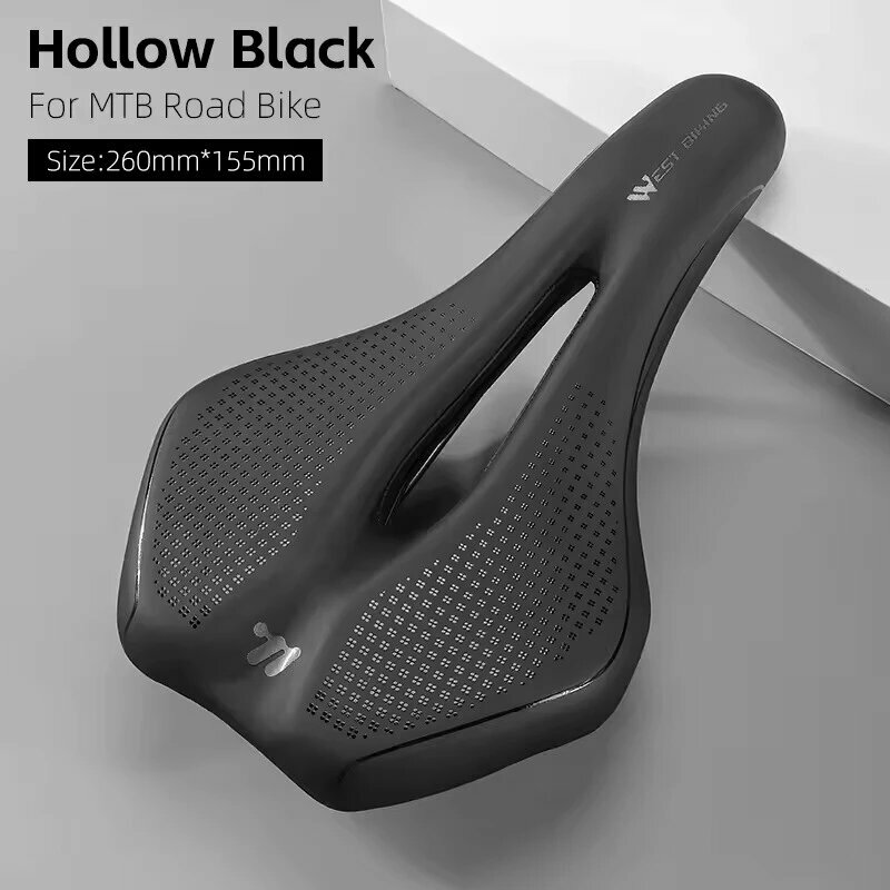 Велосипедное седло West Biking амортизирующее Черный, Hollow Black