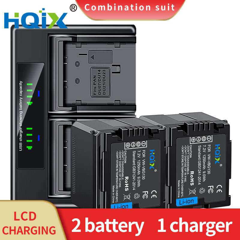 HQIX для Panasonic HDC-SD600 TM200 SDR-H288H68 H29 AG-HMC73MC HMC150 HMC153MC HSC1UMC камера VW-VBG130 Двойное зарядное устройство Аккумулятор