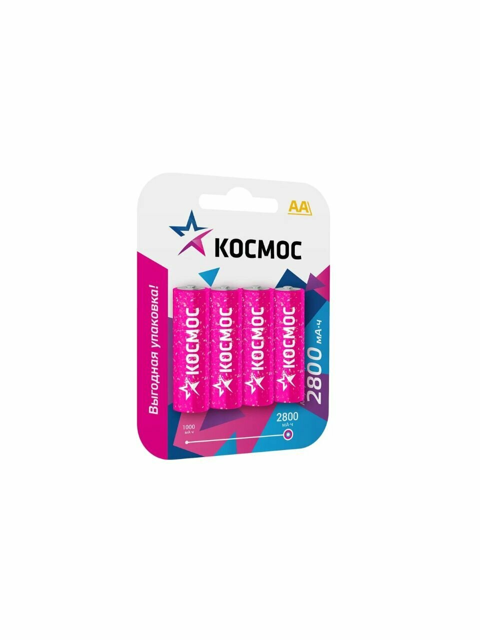 Аккумулятор ACC R06/AA Космос 2800mAh Ni-Mh 280AAHC BL2 1.2V