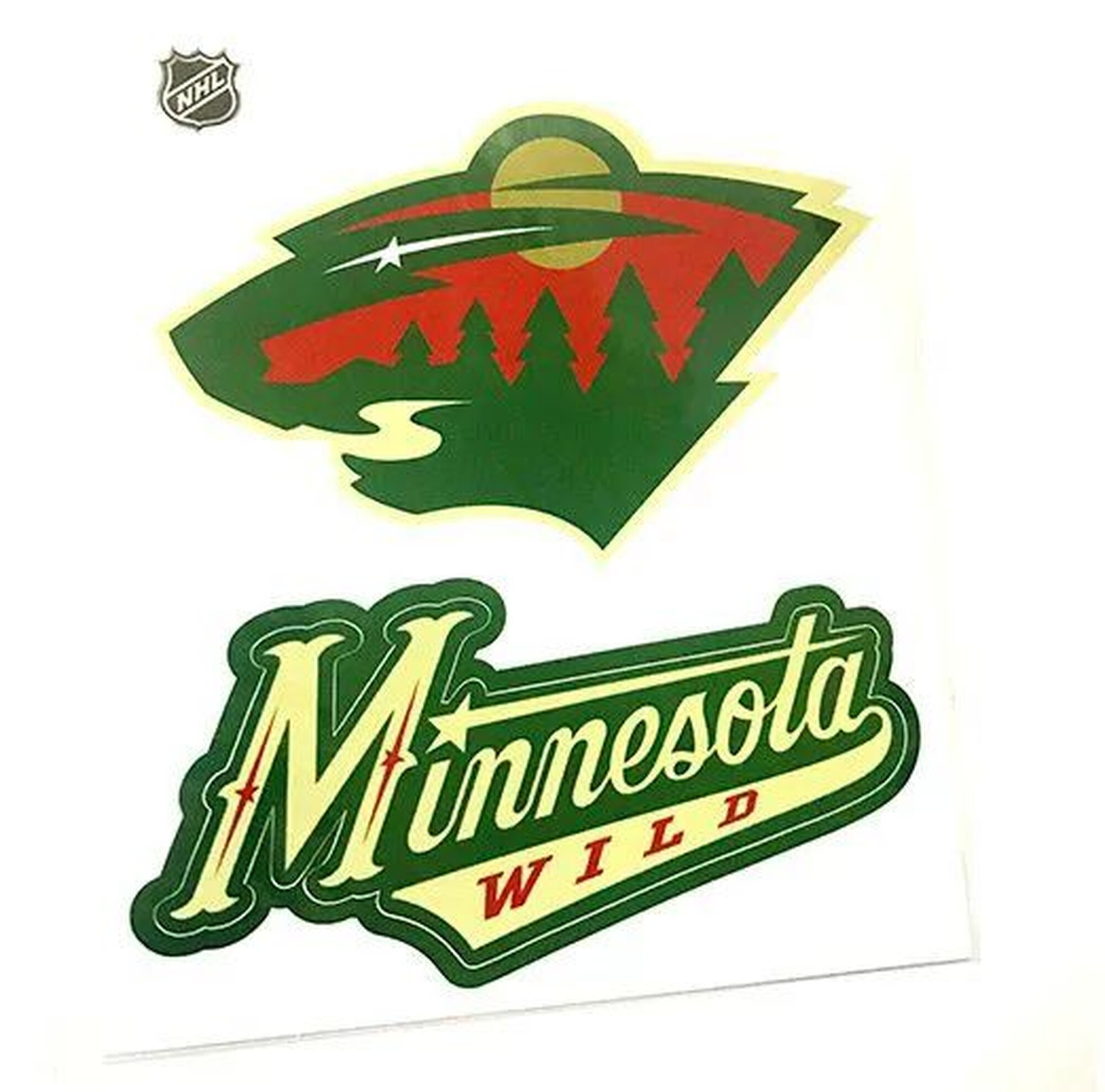 Наклейка с символикой NHL ХК Minnesota Wild, размер 10х15 см, цвет белый