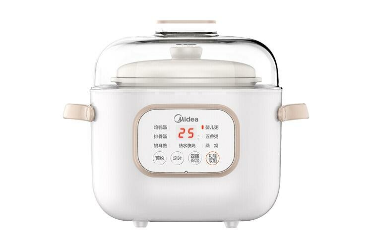 Электрическая кастрюля Midea MC-DZ08Easy102, белая, 800 Вт, 5 л, автоматическое отключение, таймер, для тушения