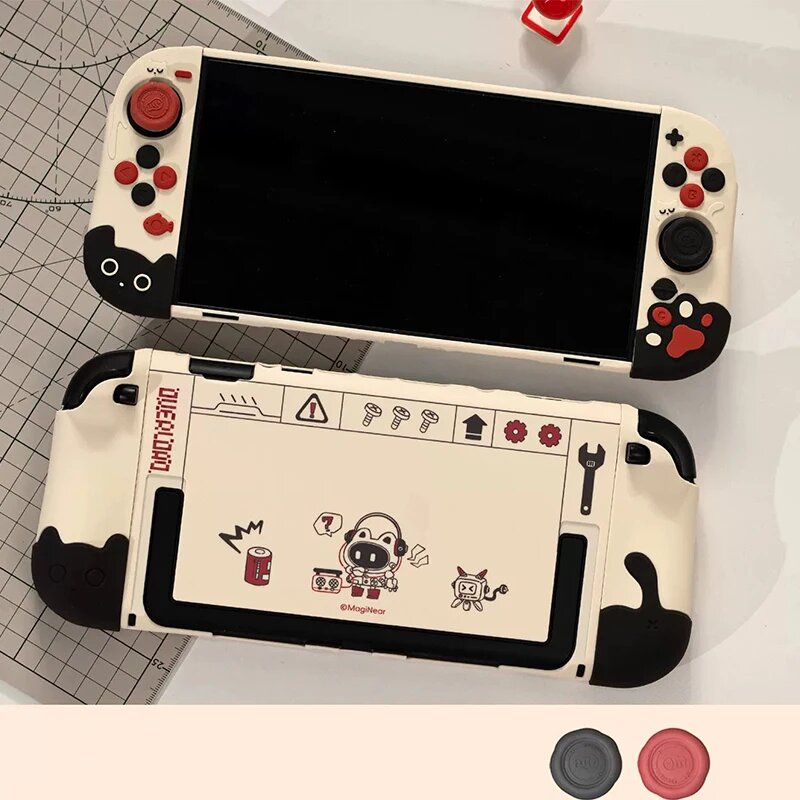 Чехол для Nintendo Switch 2 "Мяу Фэнтези", чайный зеленый